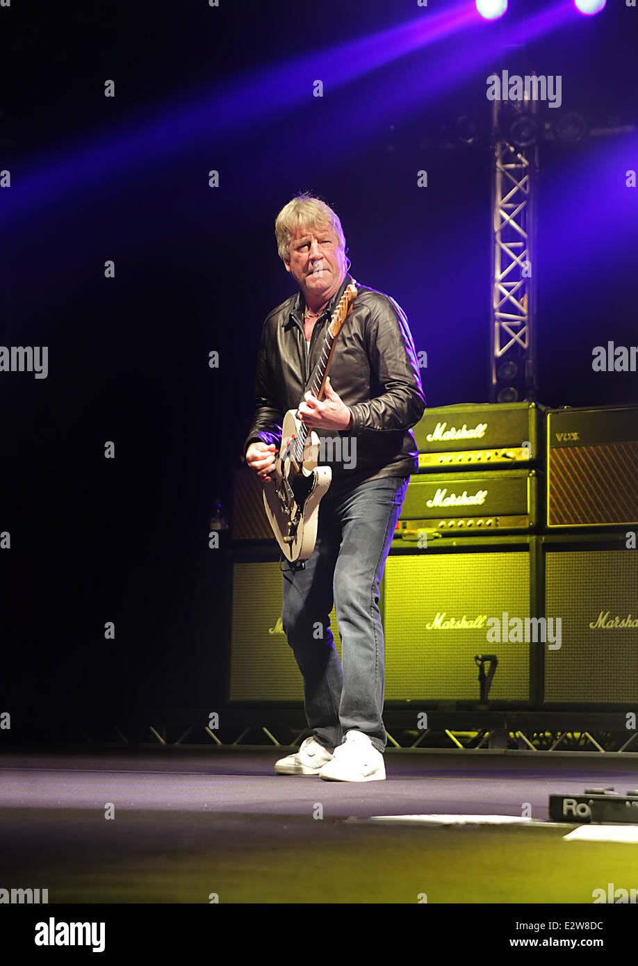 Status Quo performing in concert on their opening night at O2 Apollo ...