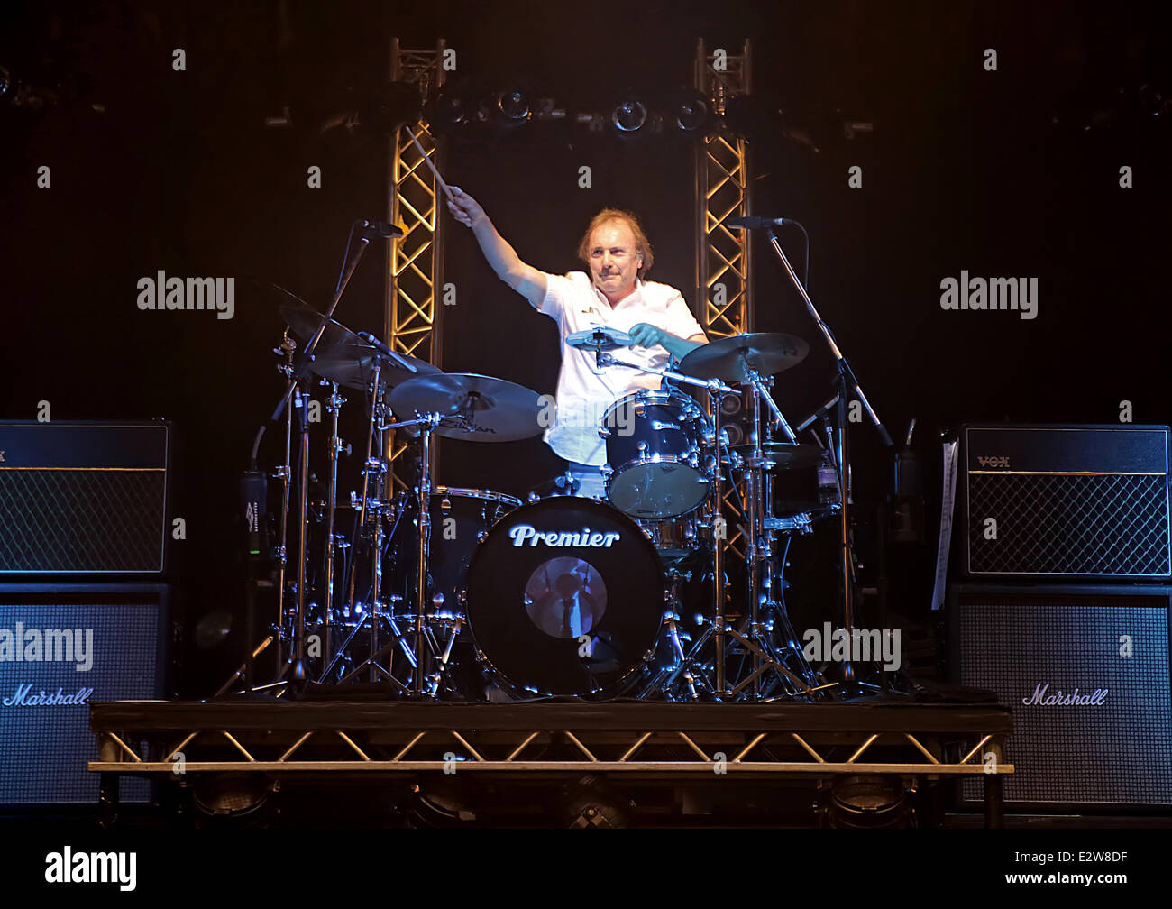 Status Quo performing in concert on their opening night at O2 Apollo ...