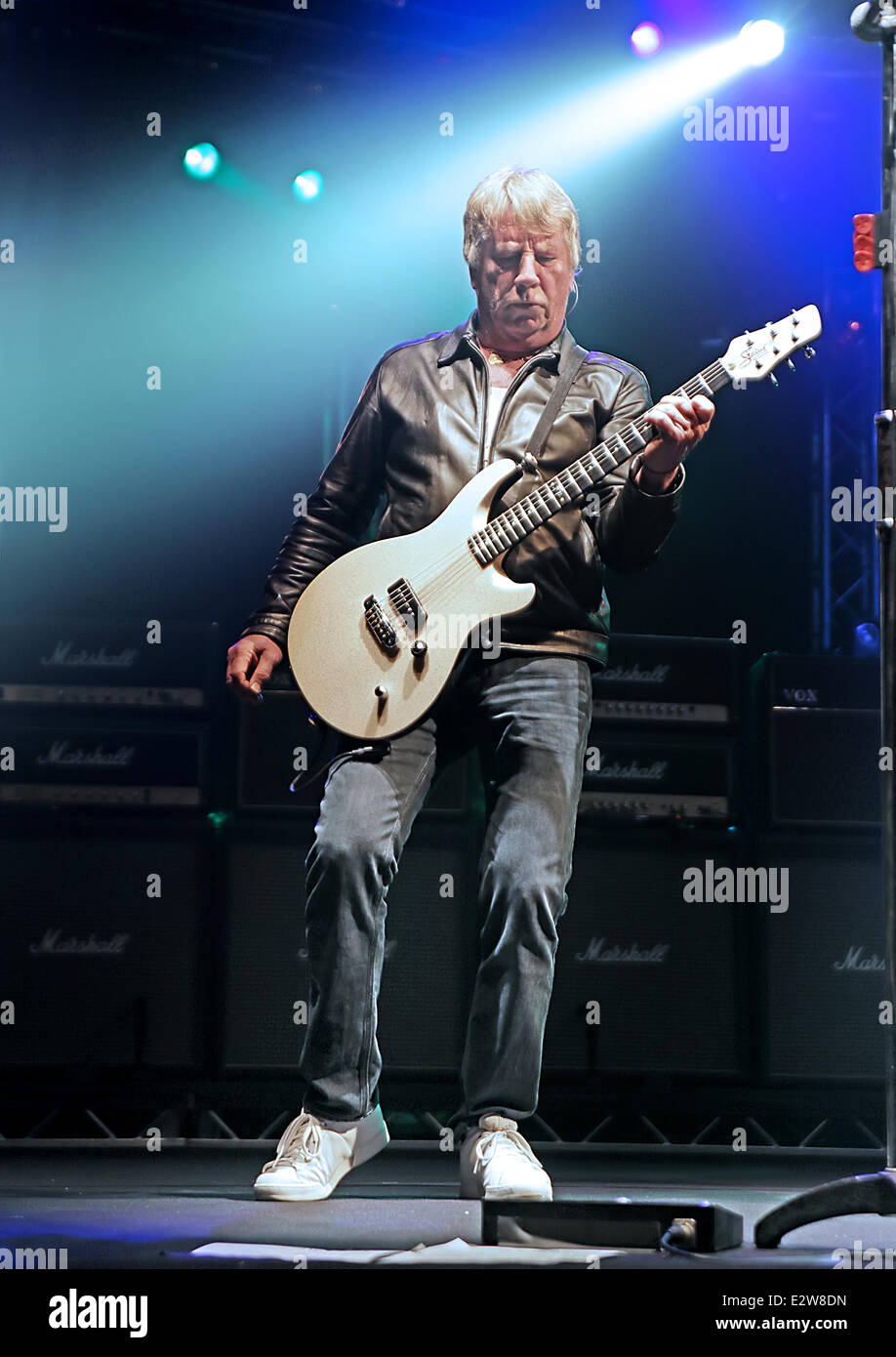 Status Quo performing in concert on their opening night at O2 Apollo ...