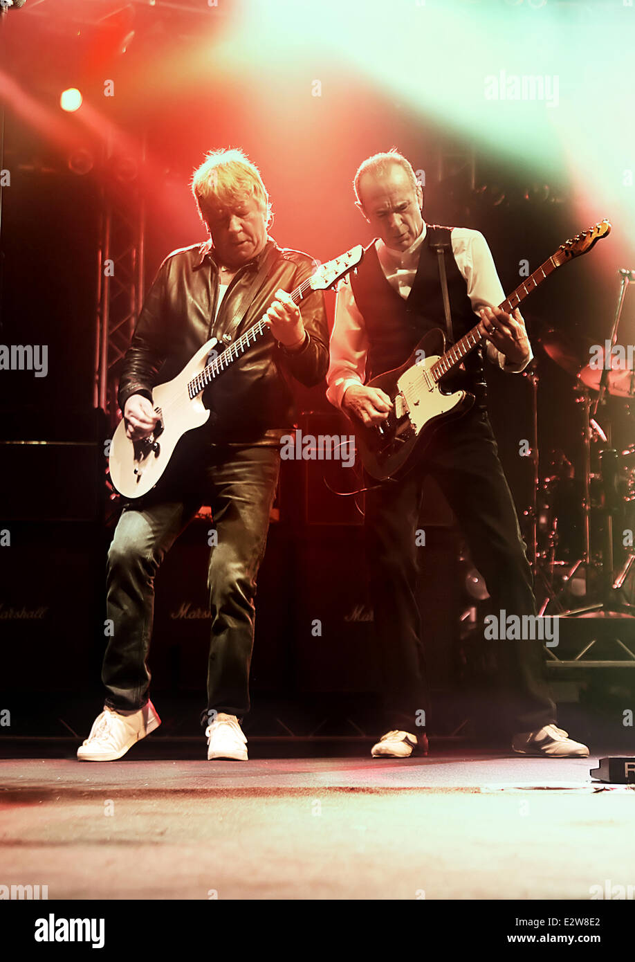 Status Quo performing in concert on their opening night at O2 Apollo ...
