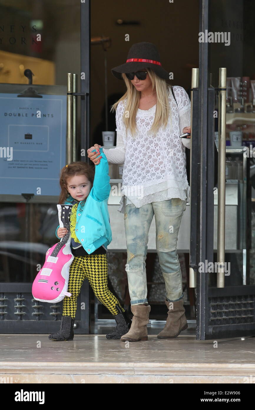 Ashley Tisdale seen with her niece Mikayla leaving Barneys New York ...