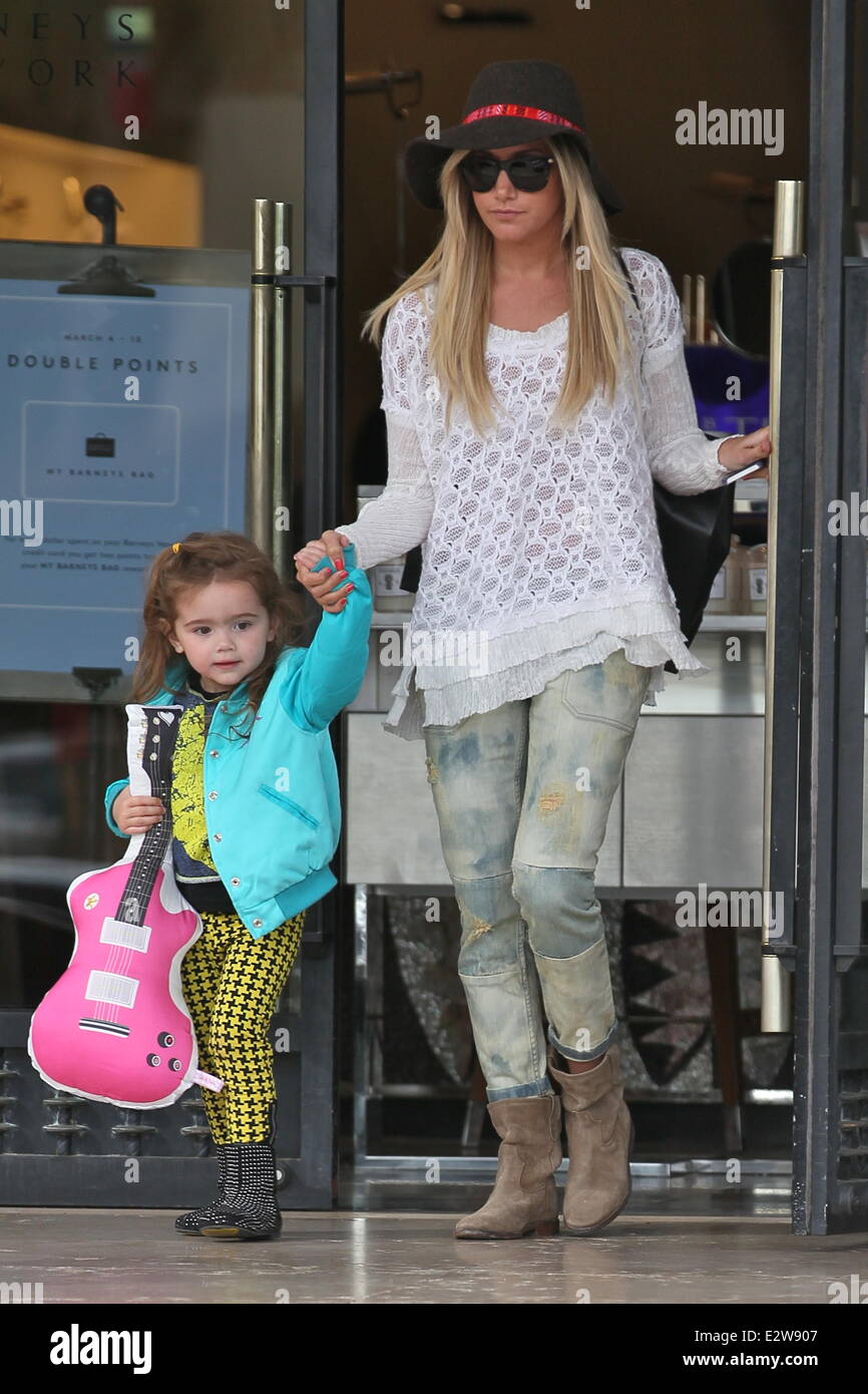 Ashley Tisdale seen with her niece Mikayla leaving Barneys New York ...