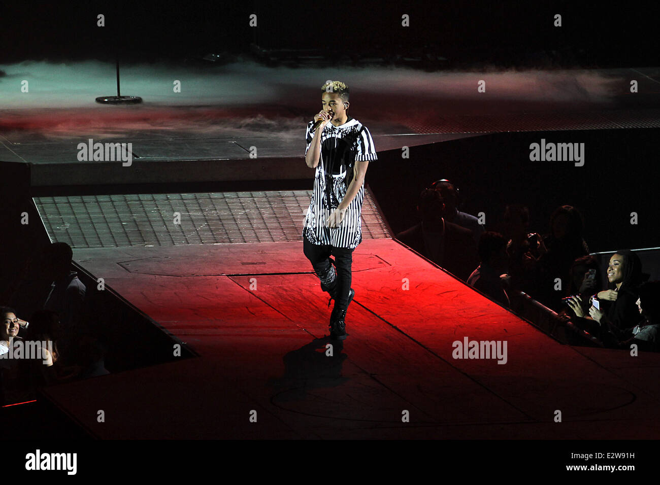 Jaden Smith performing on stage at the O2 Arena Featuring: Jaden Smith ...