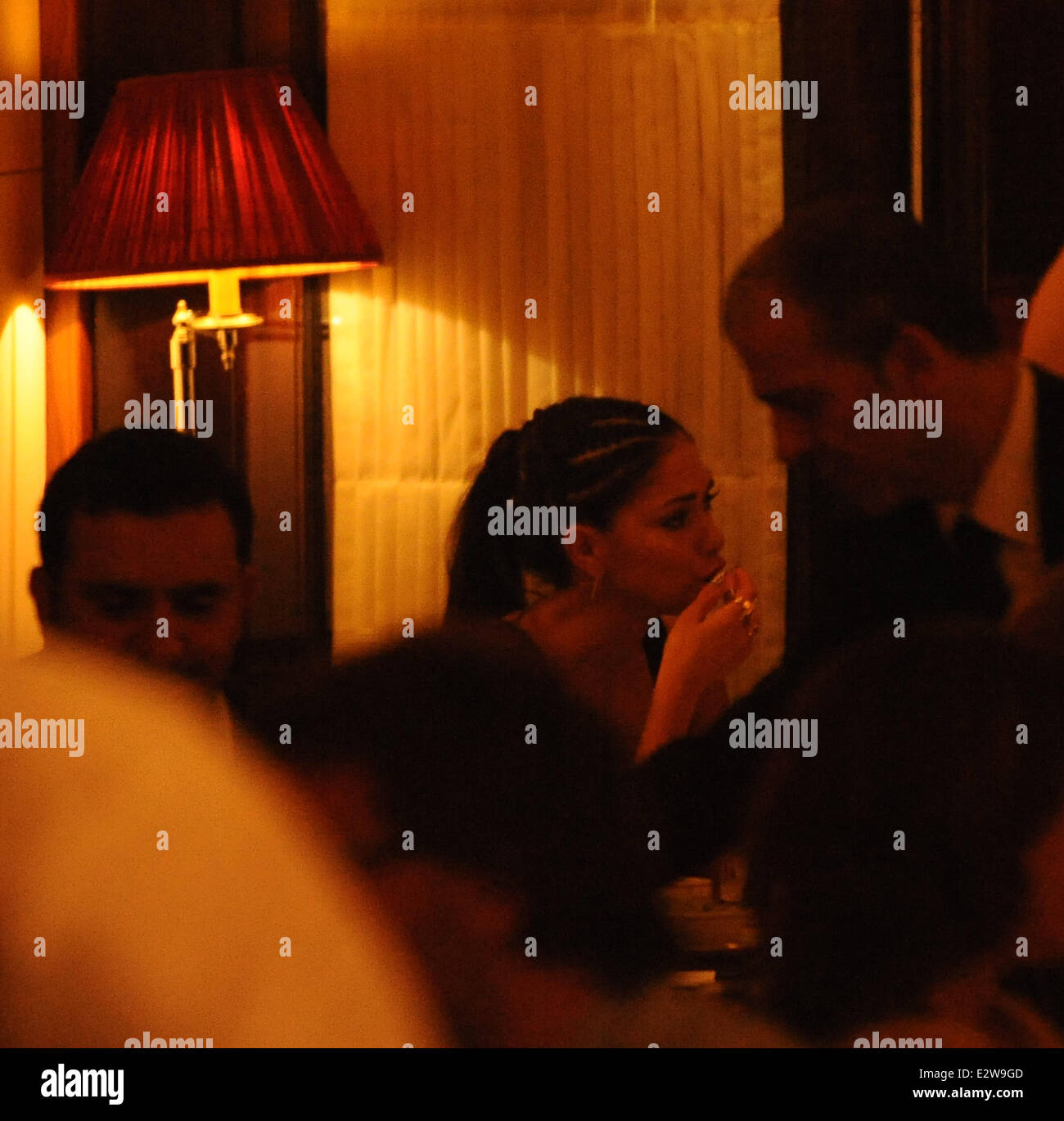 Nicole Scherzinger dining late at a table inside C London restaurant ...