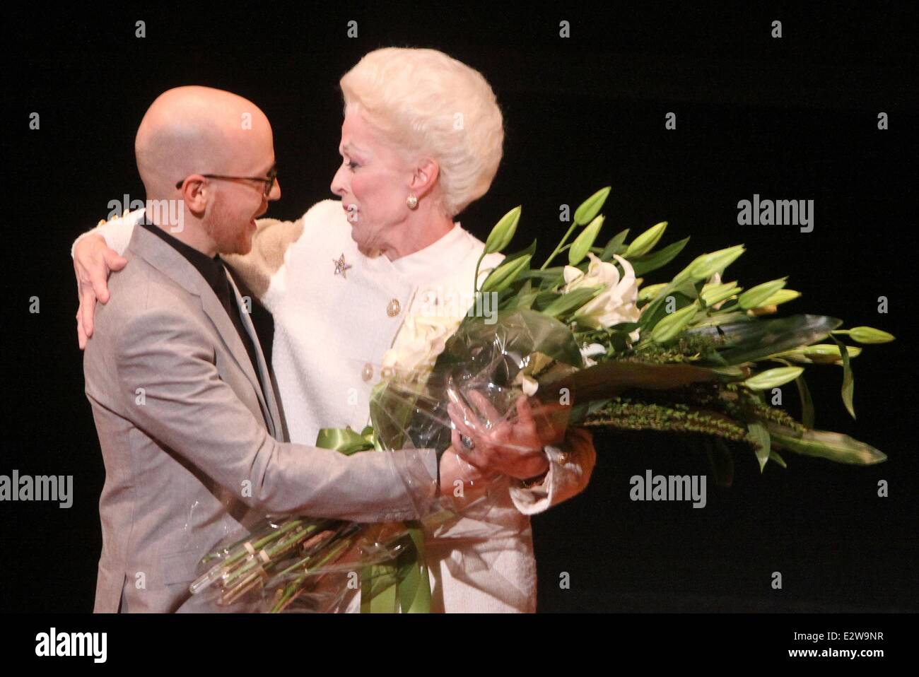 Director Benjamin Endsley Klein and Holland Taylor in costume as Ann ...