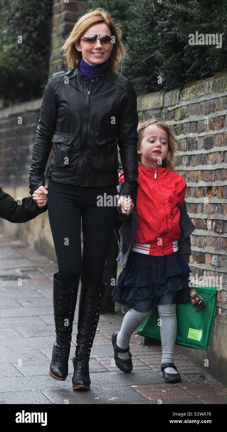 Geri Halliwell seen on a school run Featuring: Geri Halliwell,Bluebell ...
