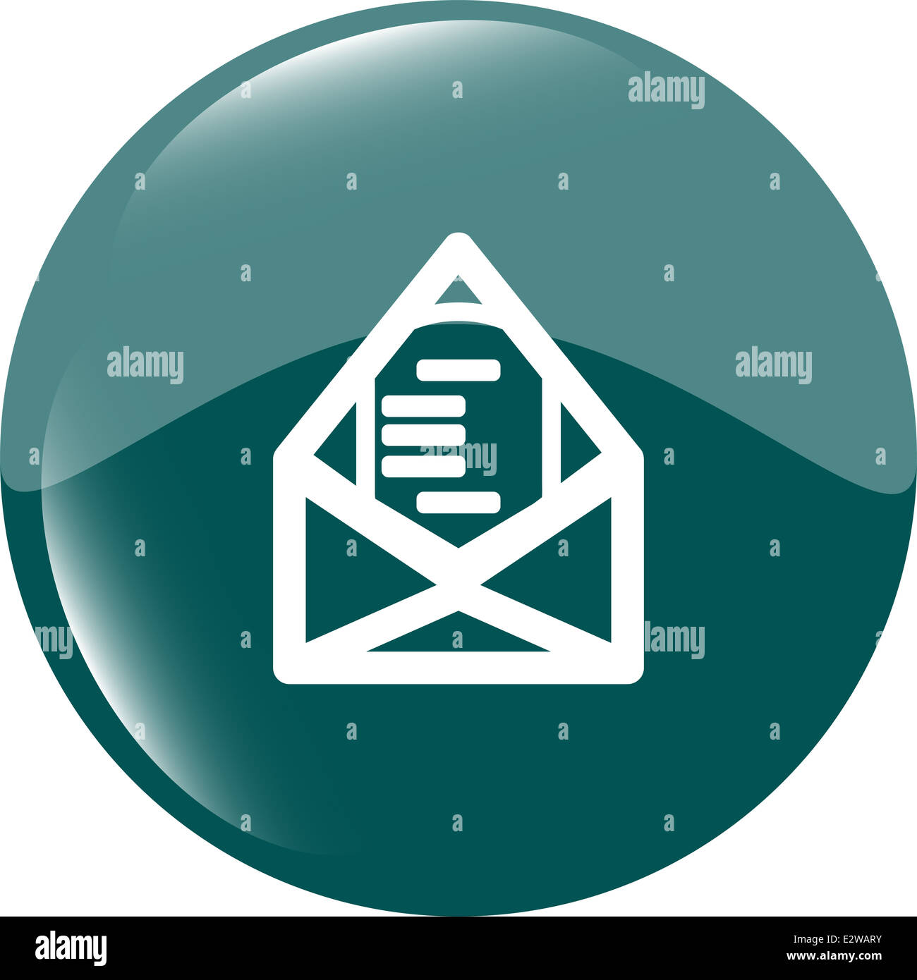 mail envelope icon web button isolated on white Stock Photo - Alamy