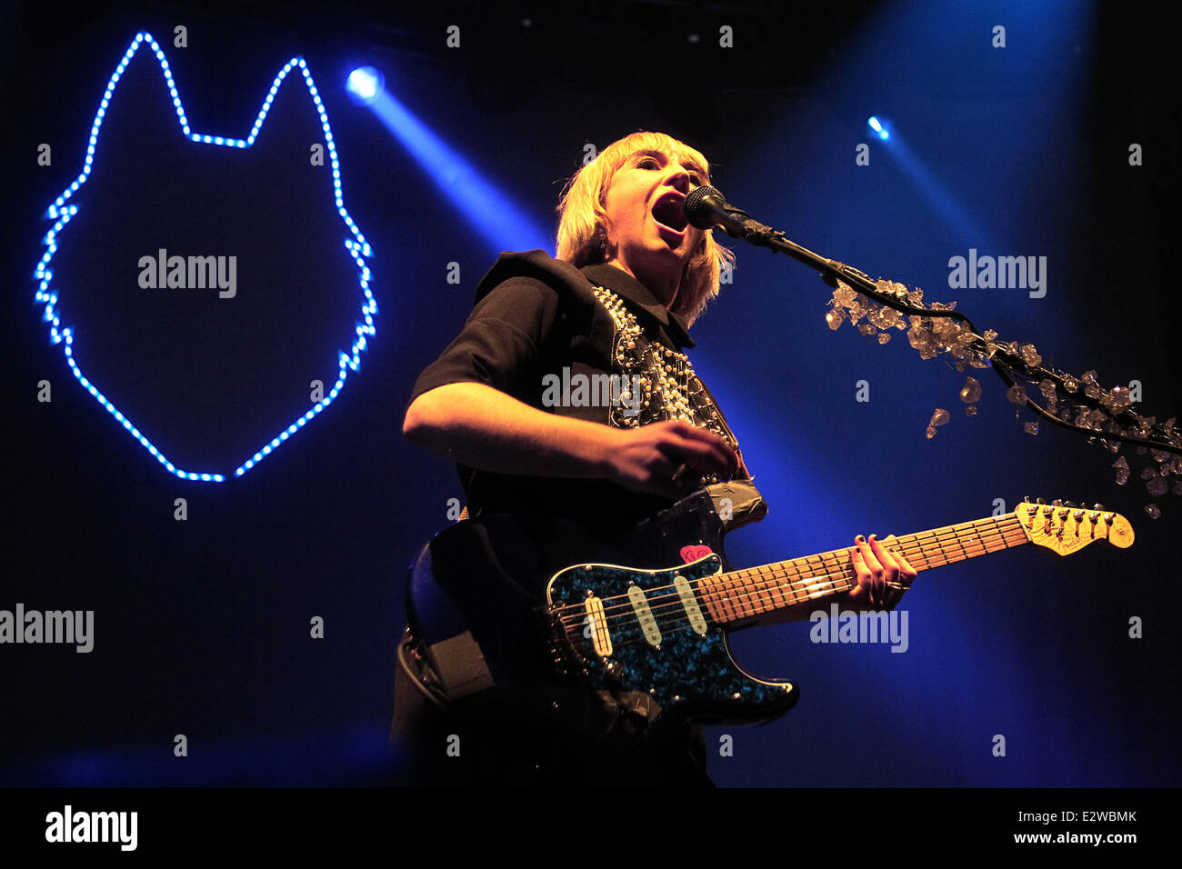 Ritzy Bryan of Welsh band Joy Formidable performing on stage at the ...