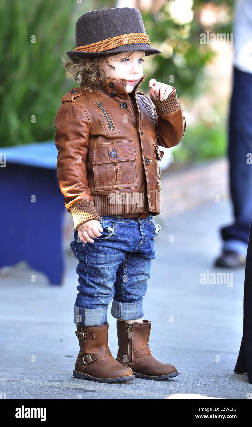 Rachel Zoe takes her son Skyler to The Little Door restaurant. Skyler ...