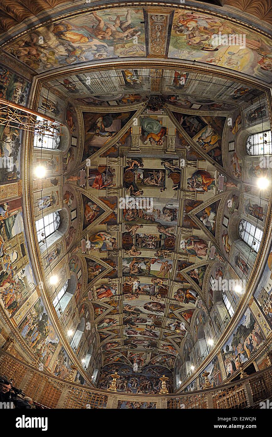 The Sistine Chapel closed in order to prepare for Papal Conclave. Featuring: Atmosphere Where ...