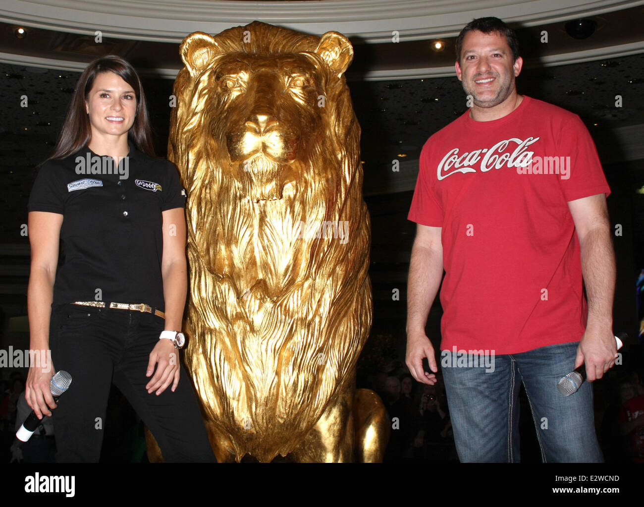 Danica Patrick and Tony Stewart meet and greet fans at the MGM Grand ...