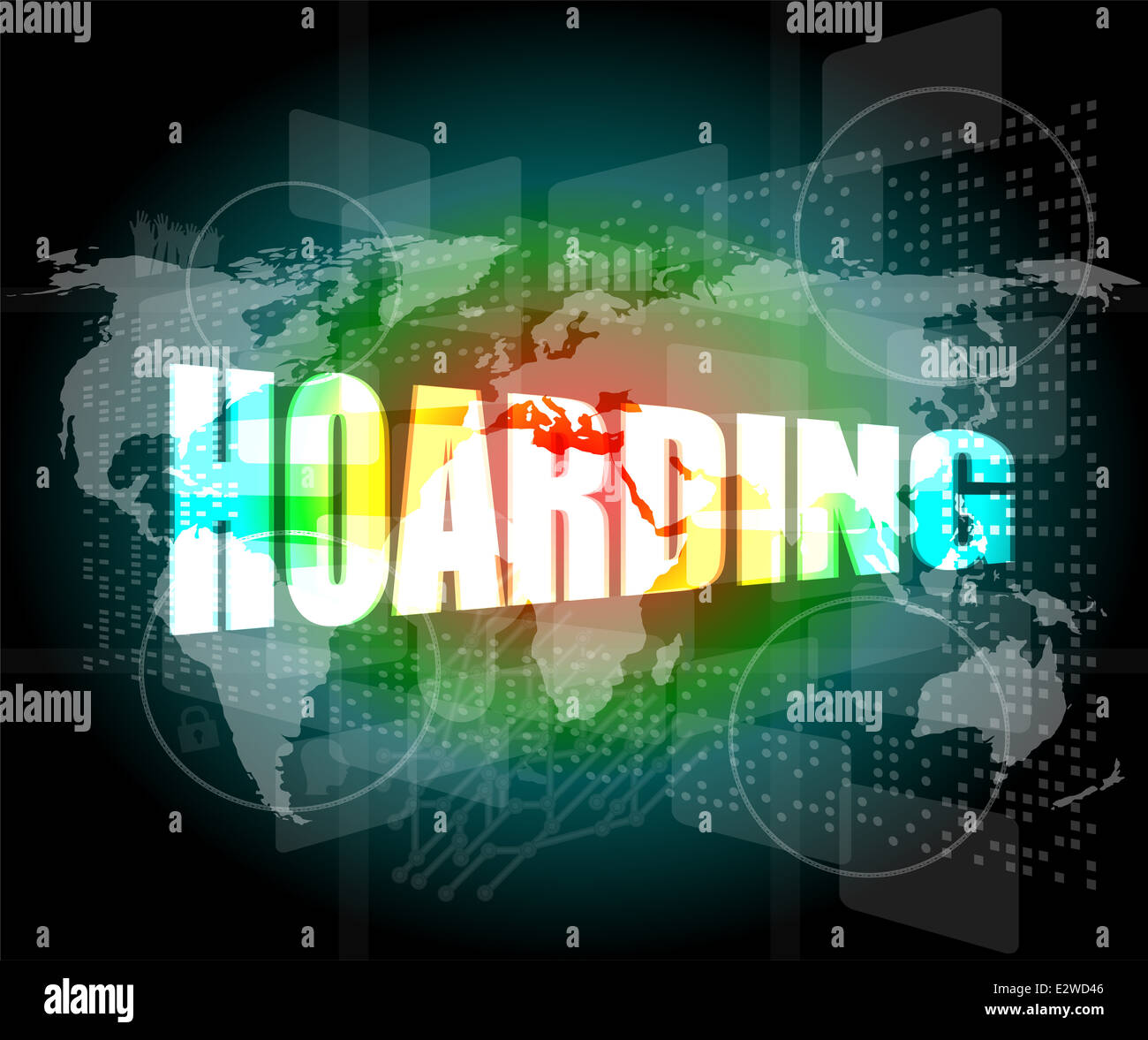 hoarding word on digital touch screen Stock Photo - Alamy