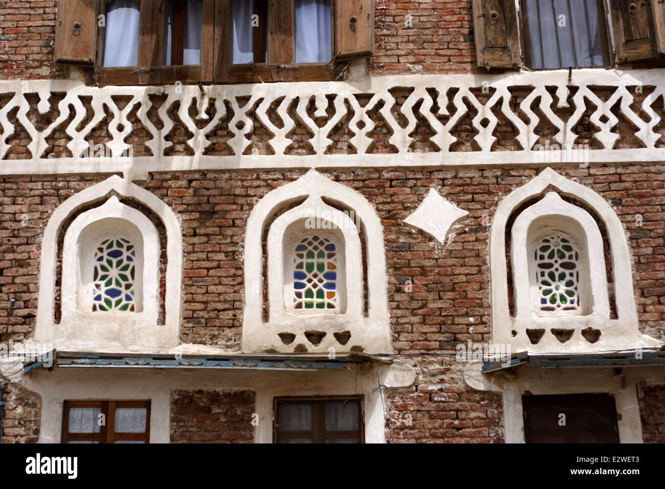 Stained glass windows in the old city, Sanaa, Yemen Stock Photo - Alamy