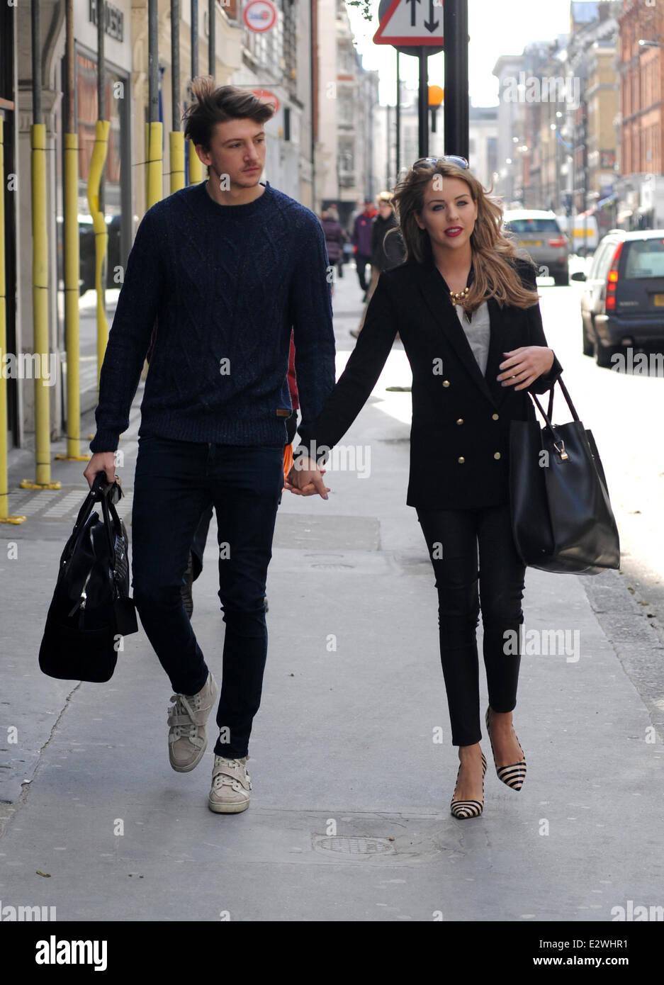 Lydia Bright shows off her new darker, longer hair while out and about ...