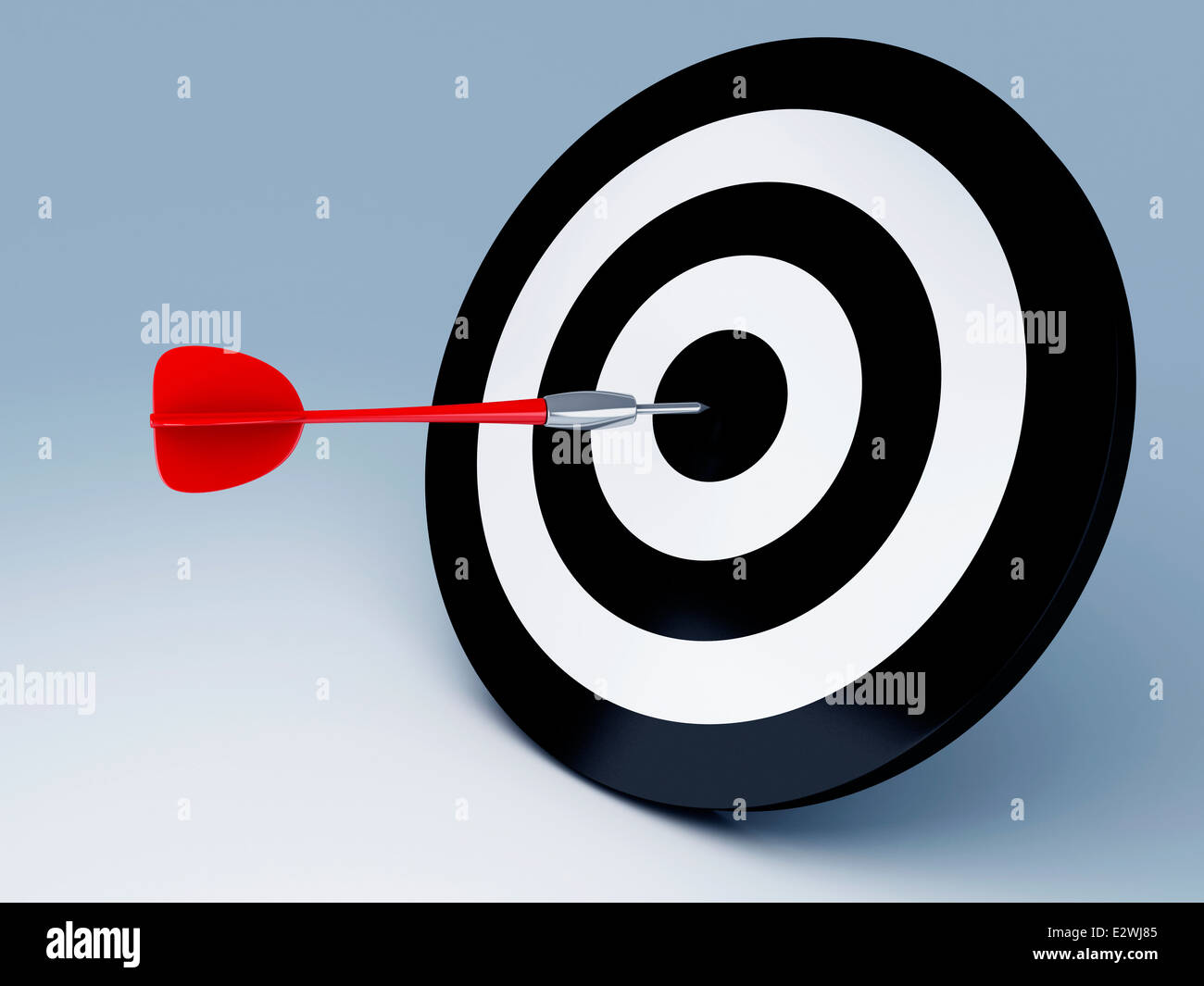 Arrow in target 3D. success hitting. Business concept Stock Photo - Alamy