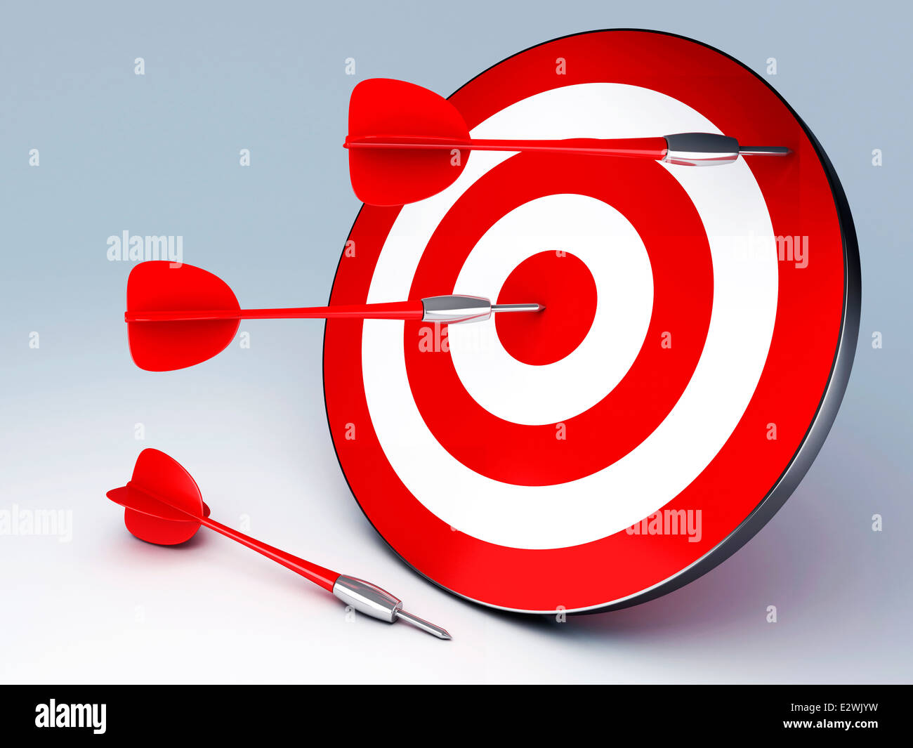 Arrow in target 3D. success hitting. Business concept Stock Photo - Alamy