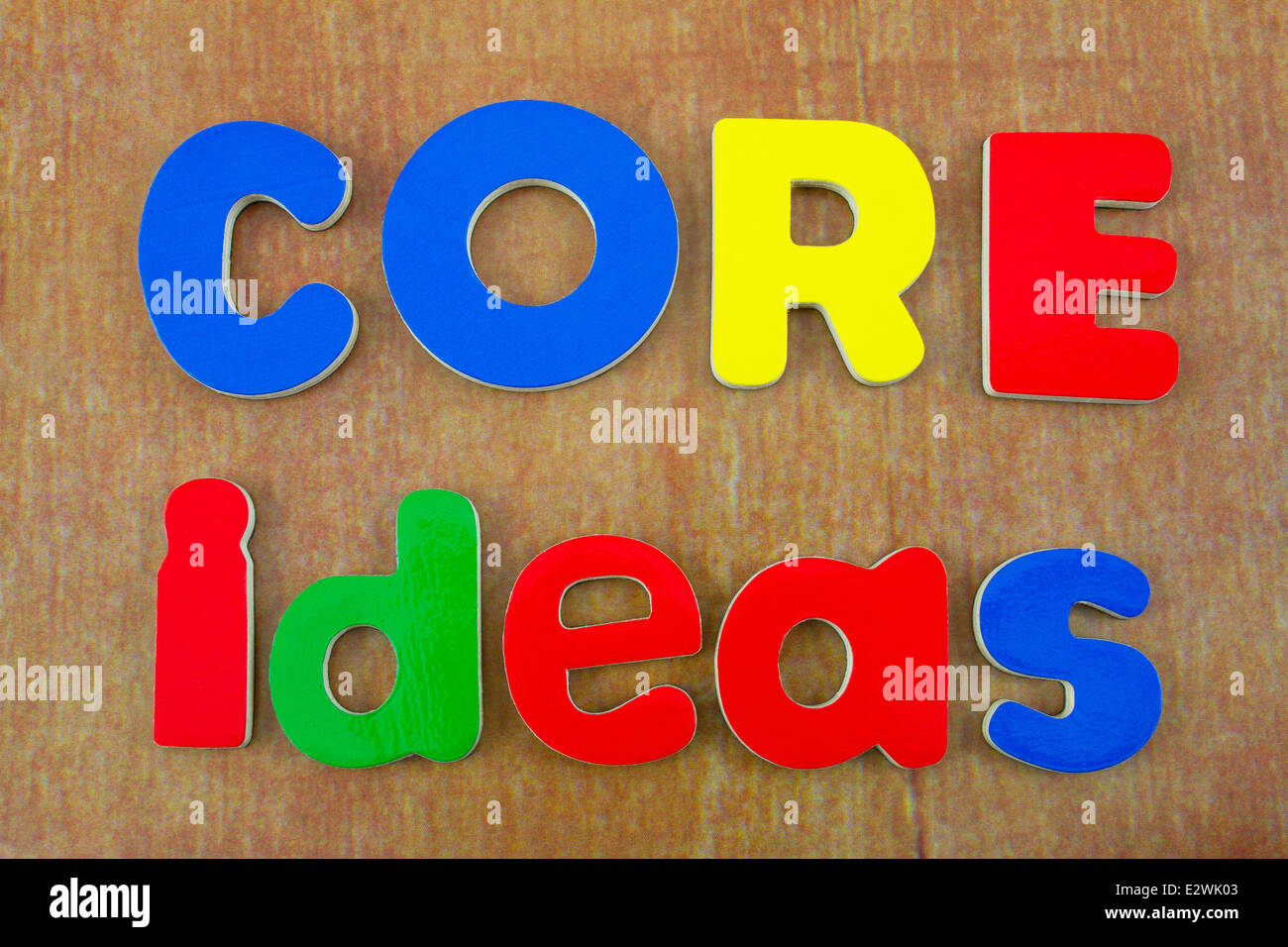 Core ideas written with colorful letters Stock Photo - Alamy