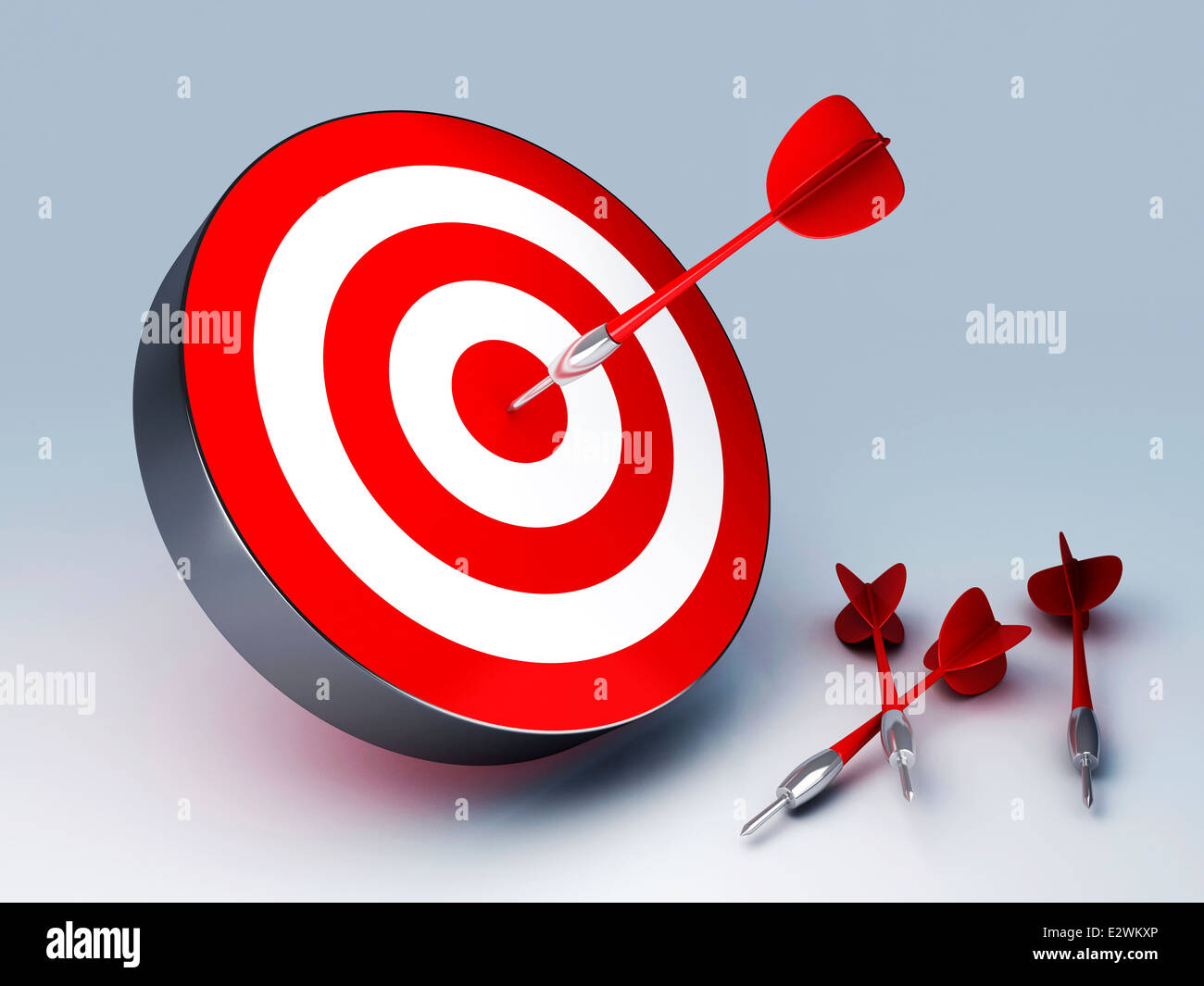 Arrow in target 3D. success hitting. Business concept Stock Photo - Alamy