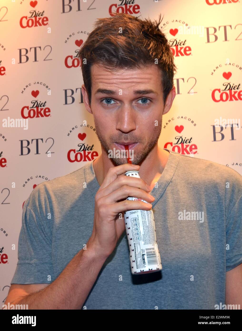 New Diet Coke hunk Andrew Cooper meets BT2 customers Featuring: Andrew ...