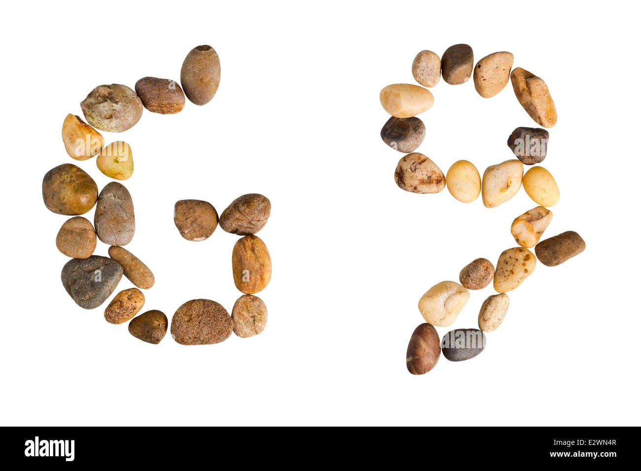 English Alphabet Letter 'G' made by small rocks on isolate background ...