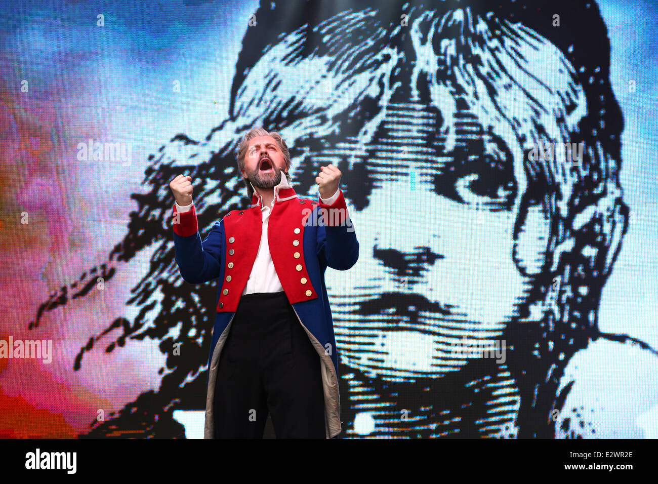 London, UK. 21st June 2014. Peter Lockyer from the cast of Les ...
