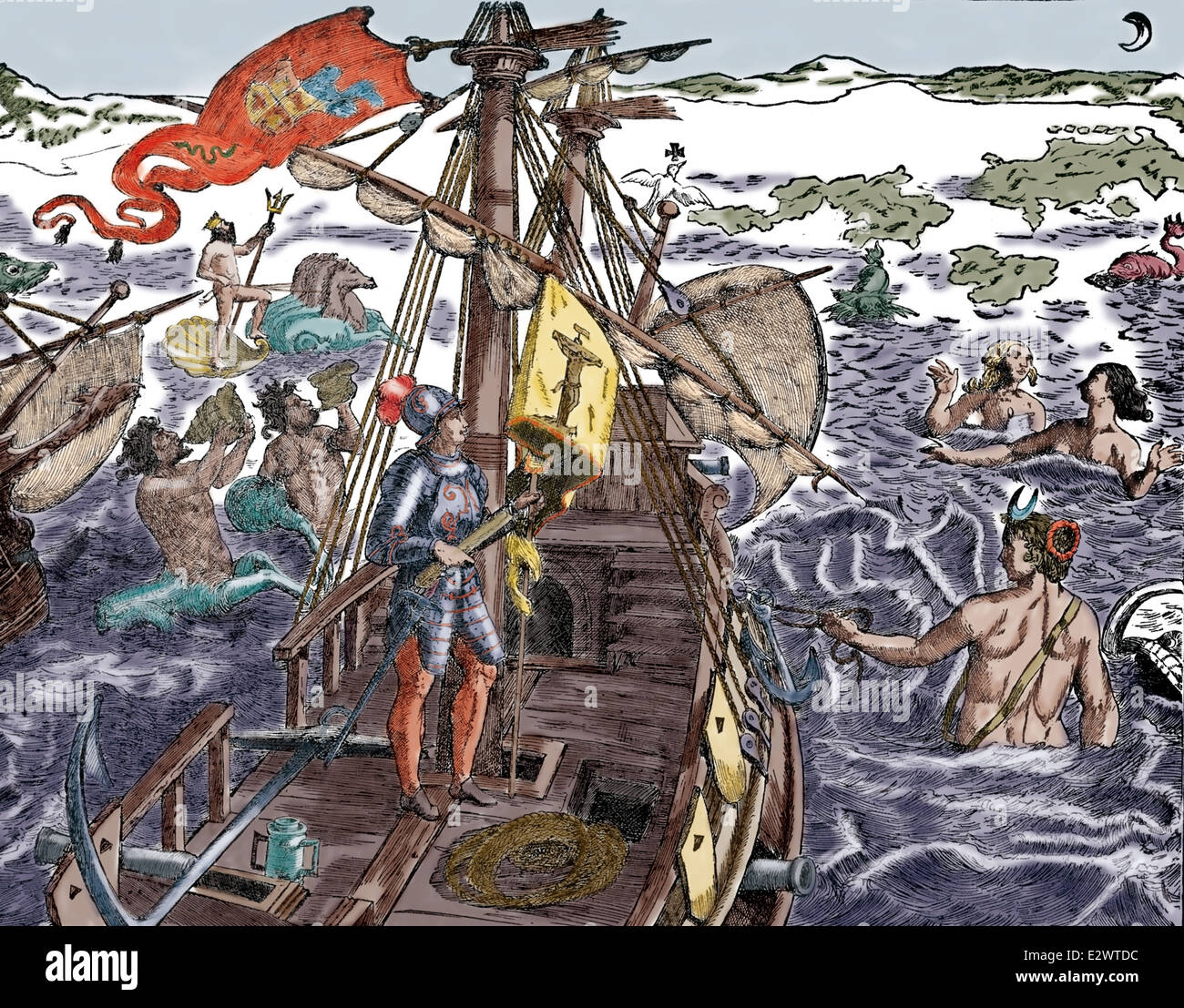 The vision of the explorer Christopher Columbus. Encyclopedia of United ...