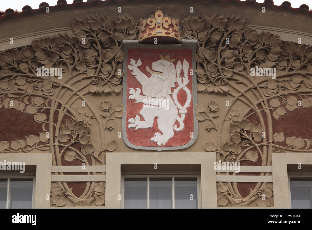 Bohemian heraldic lion by Czech sculptor Stanislav Sucharda on the ...