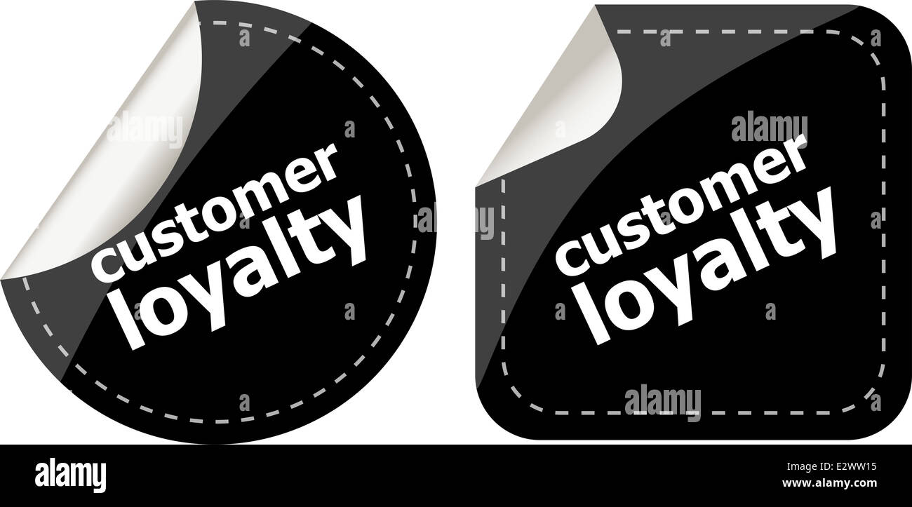 black customer loyalty stickers set on white, icon button Stock Photo ...