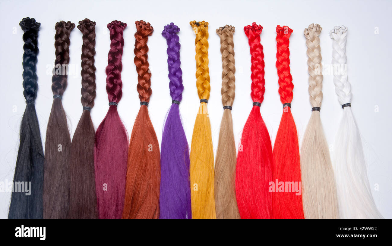 Artificial Hair Used for Production of Wigs and Extensions Stock Photo ...