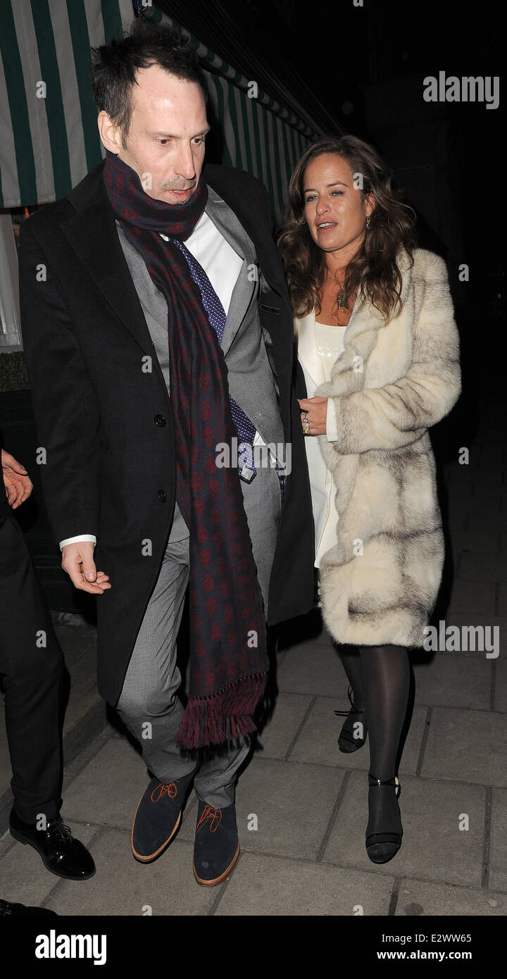Jade Jagger leaving Harry's Bar in Mayfair. Featuring: Jade Jagger ...
