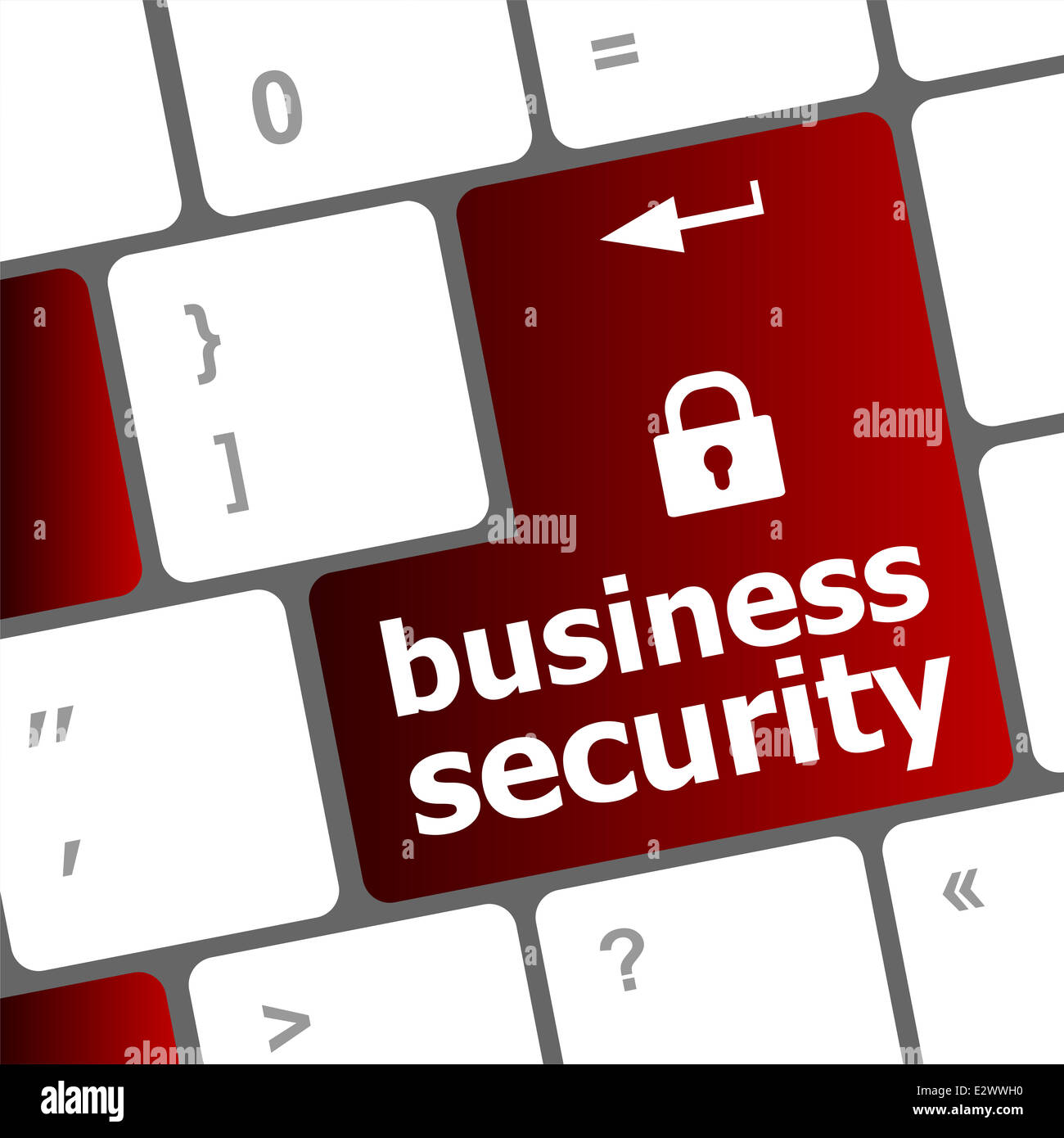 business security key on the keyboard of laptop computer Stock Photo ...