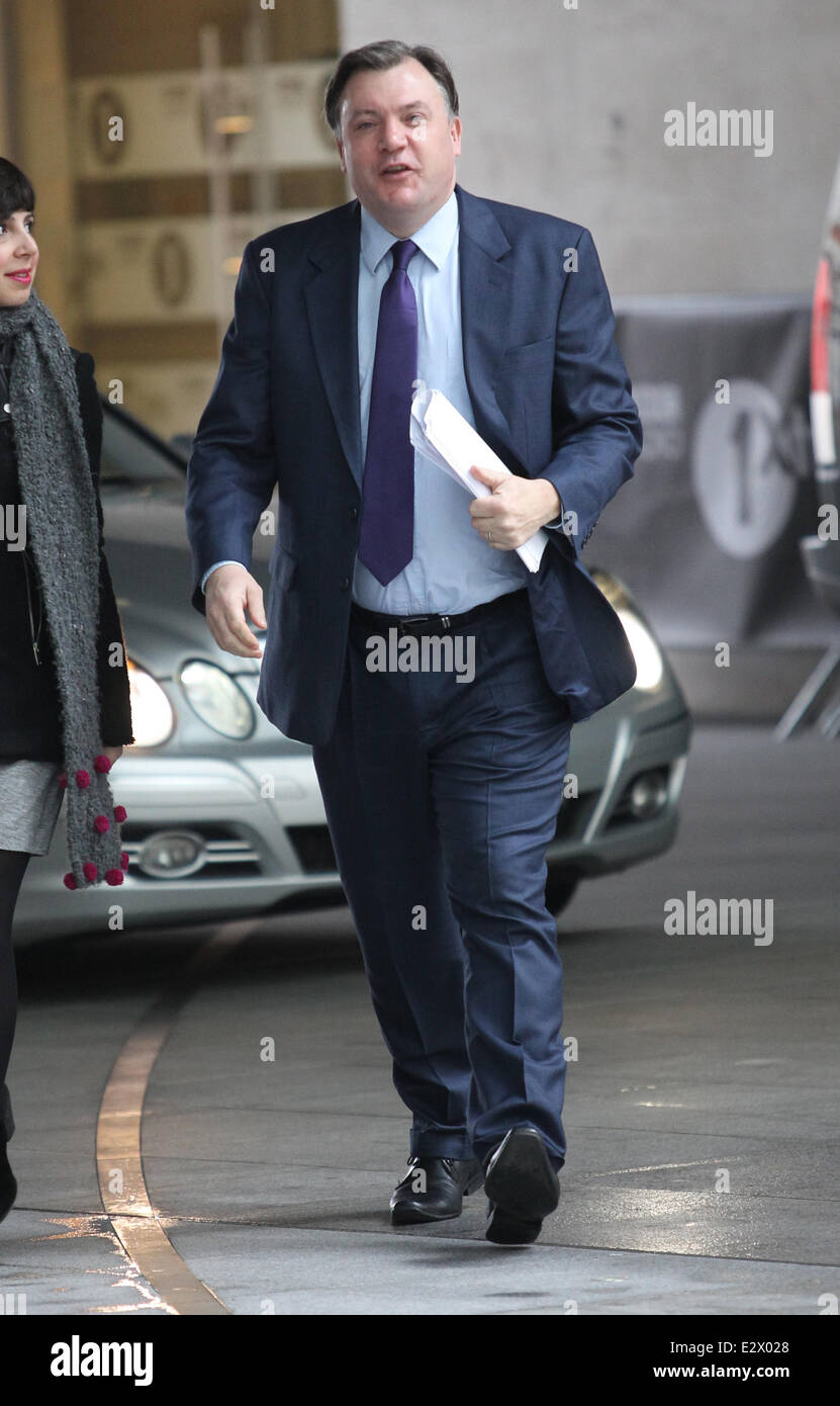 Ed Balls arriving at BBC Broadcasting House to appear on 'The Andrew ...