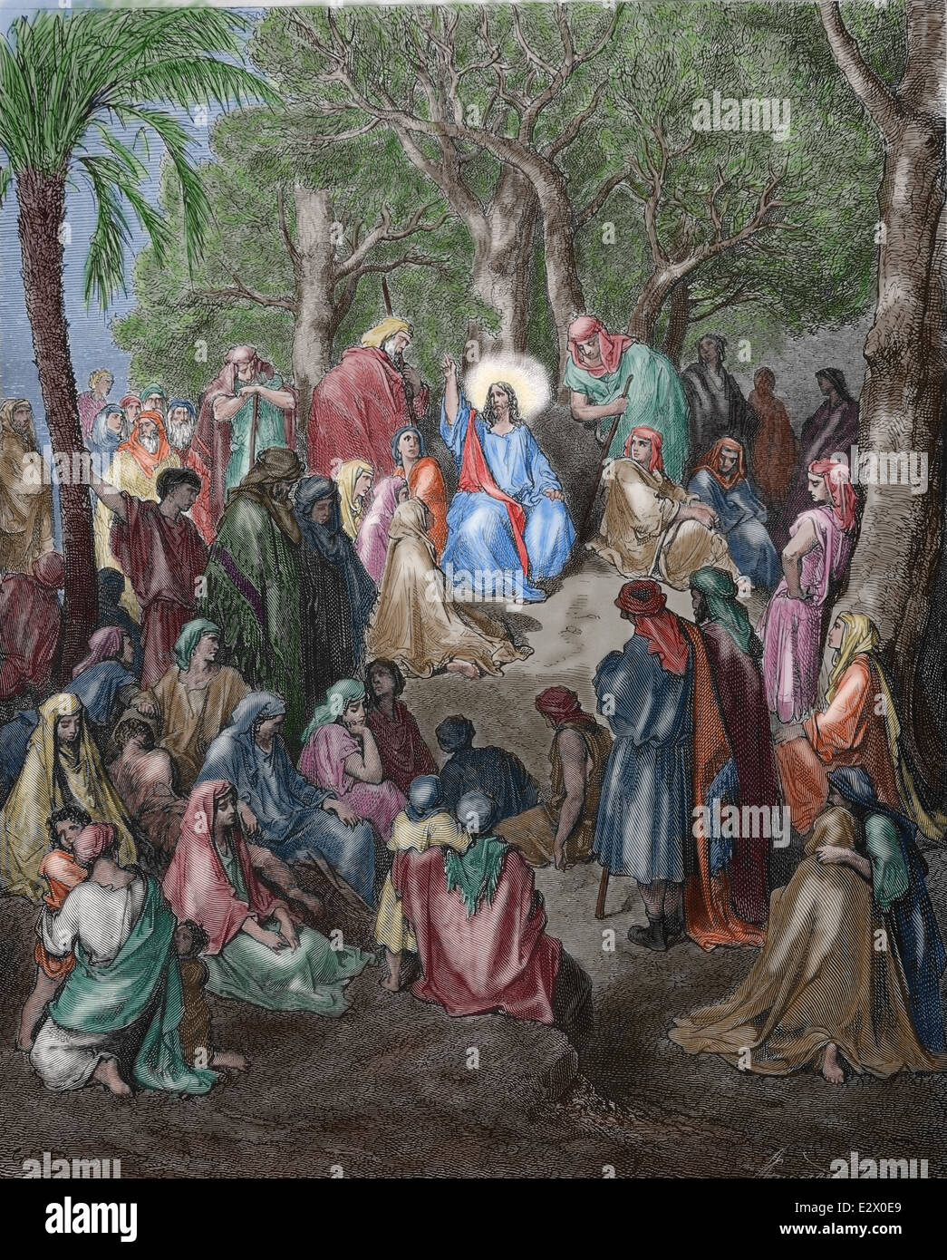 New Testament. The sermon of the Mount. (Matthew 6:28,29). Drawing by ...