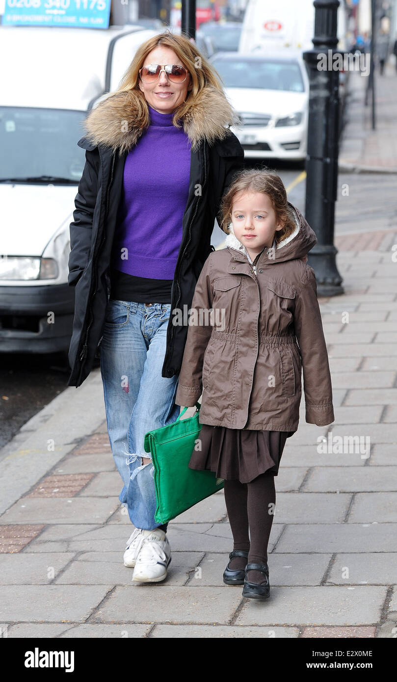 Geri Halliwell walks her daughter Bluebell to school Featuring: Geri ...