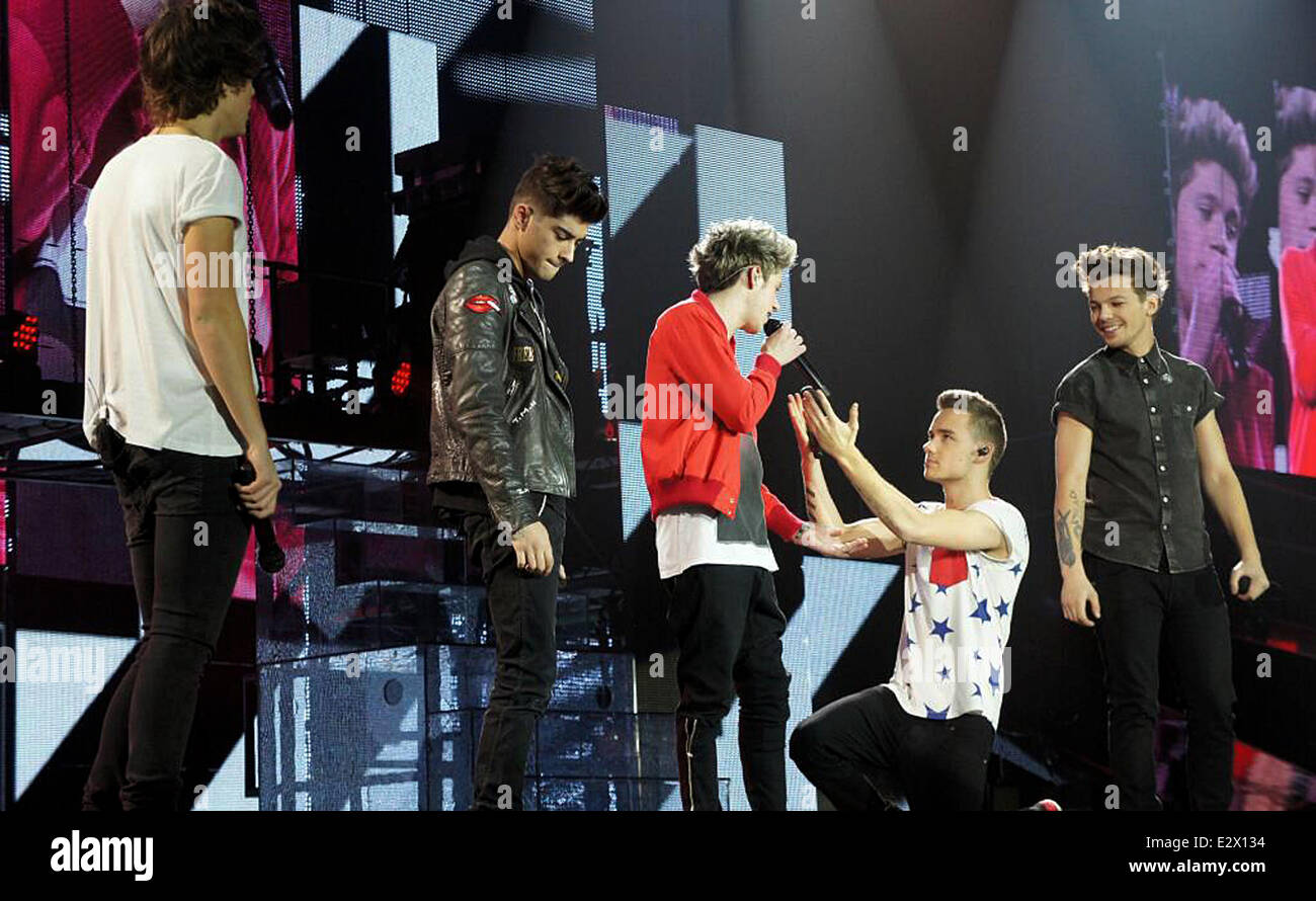 One Direction performs live at Manchester Arena Featuring: Harry Styles ...