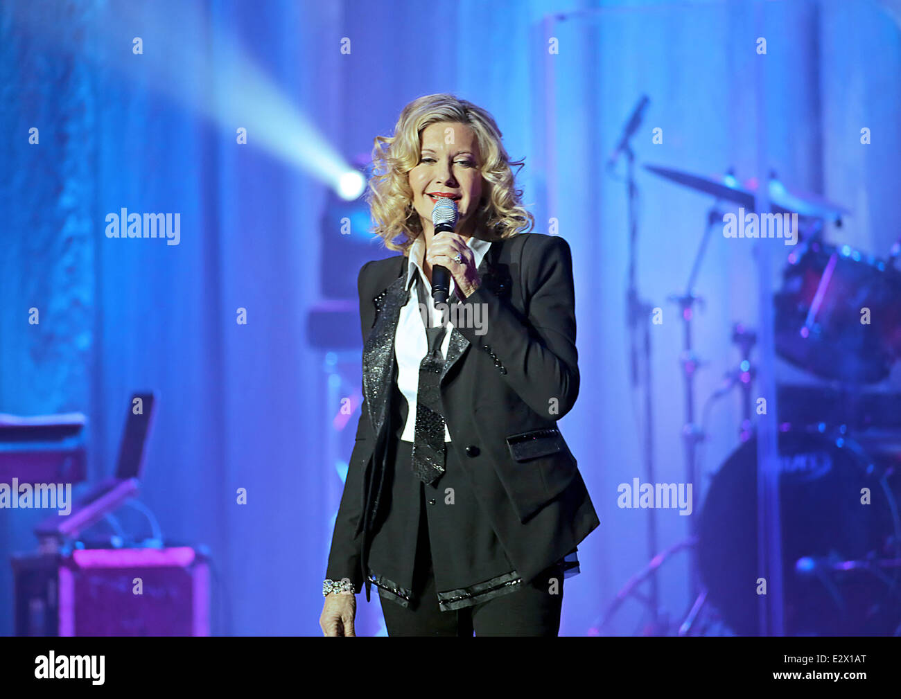 Olivia Newton-John performing live on stage at the O2 Apollo Manchester Featuring: Olivia Newton ...