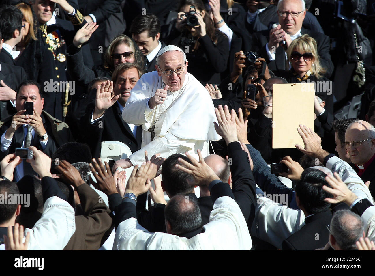 The inauguration of Pope Francis in St Peter's Square Featuring: Pope ...