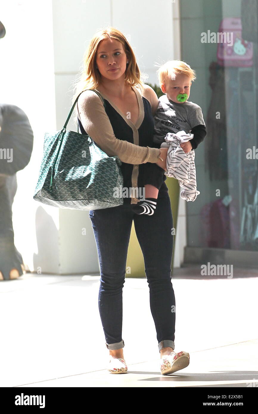 Hilary Duff and son Luca spend the day together at Giggles N' Hugs at ...