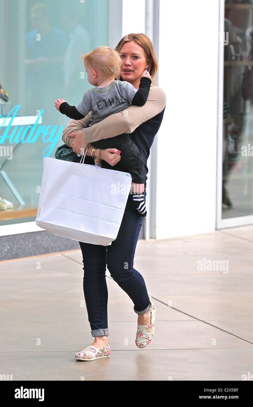 Hilary Duff and son Luca spend the day together at Giggles N' Hugs at ...