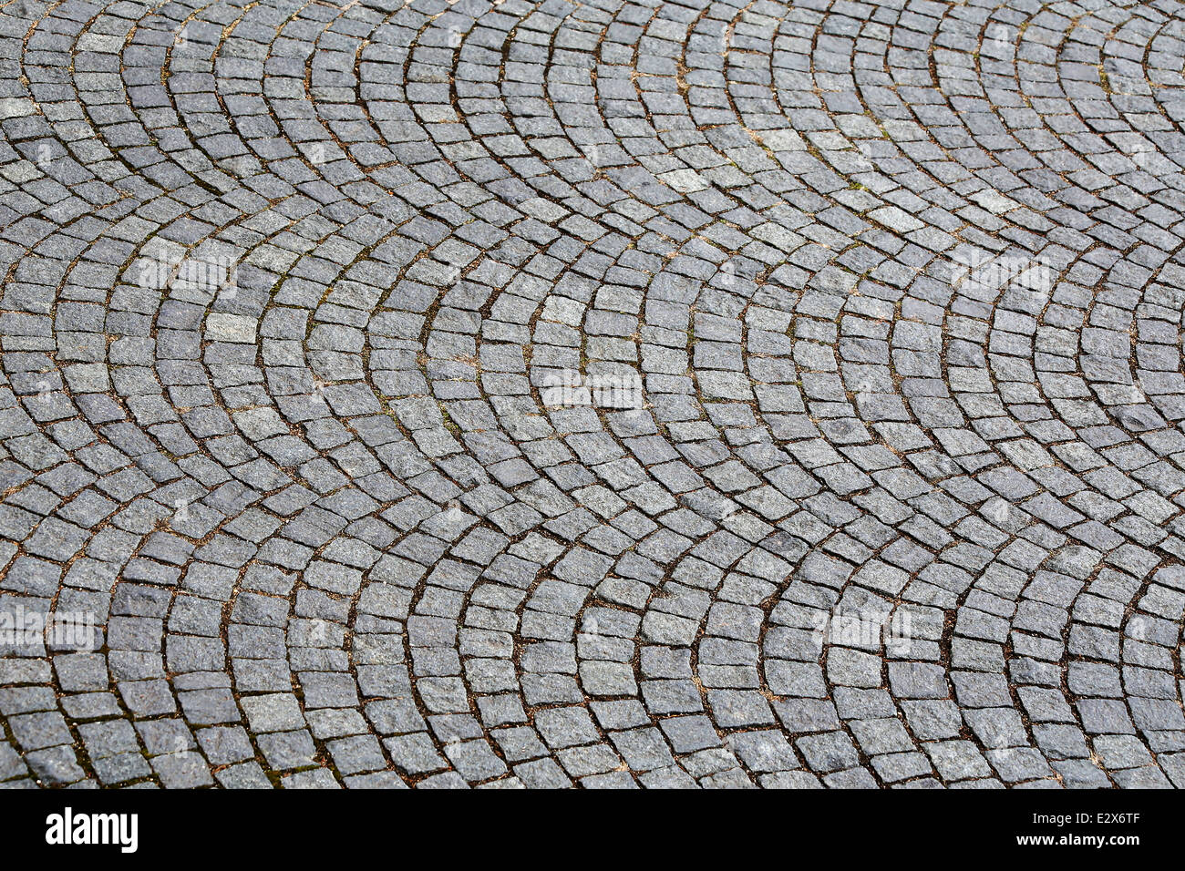 Closeup view on a cobblestone road - pattern - background Stock Photo ...