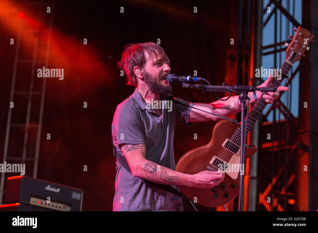 Dover, Delaware, USA. 20th June, 2014. BEN BRIDWELL of Band of Horses ...