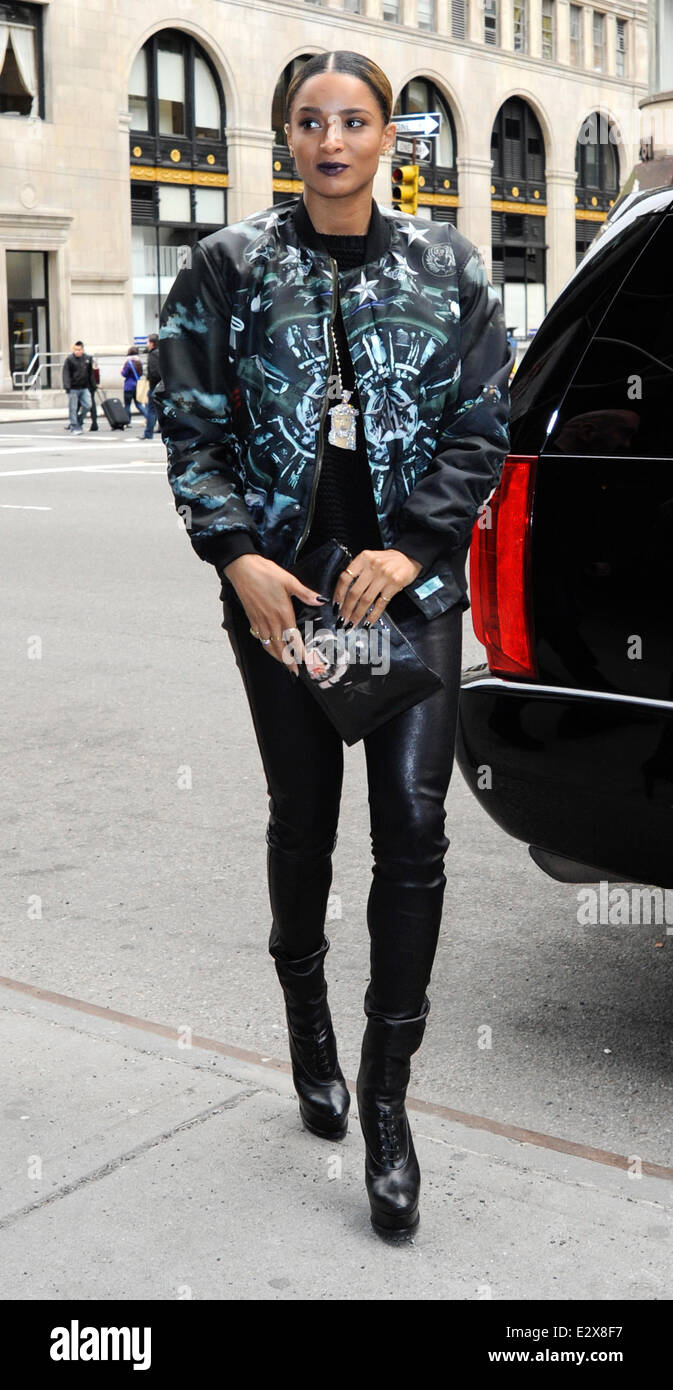 Singer ciara entering the offices of blogger hi-res stock photography ...