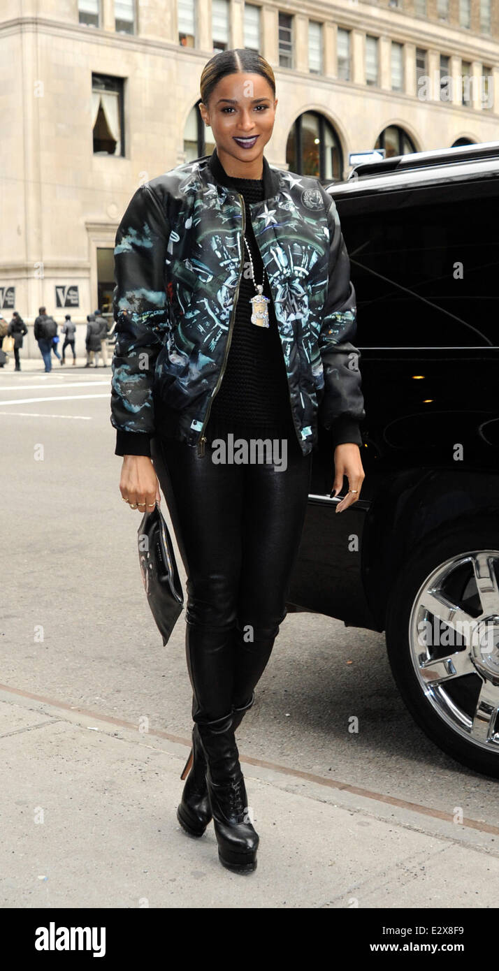 Singer ciara entering the offices of blogger hi-res stock photography ...