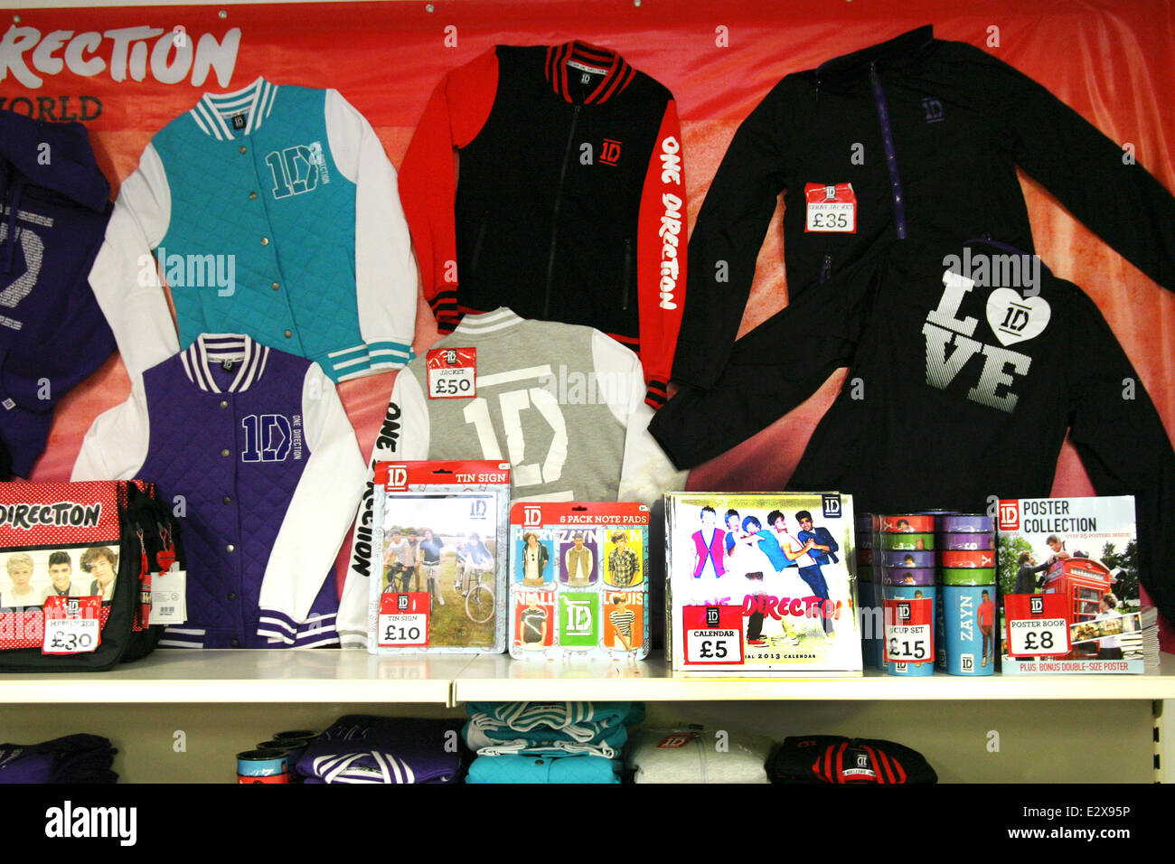 A variety of memorabilia available at the new One Direction pop-up ...