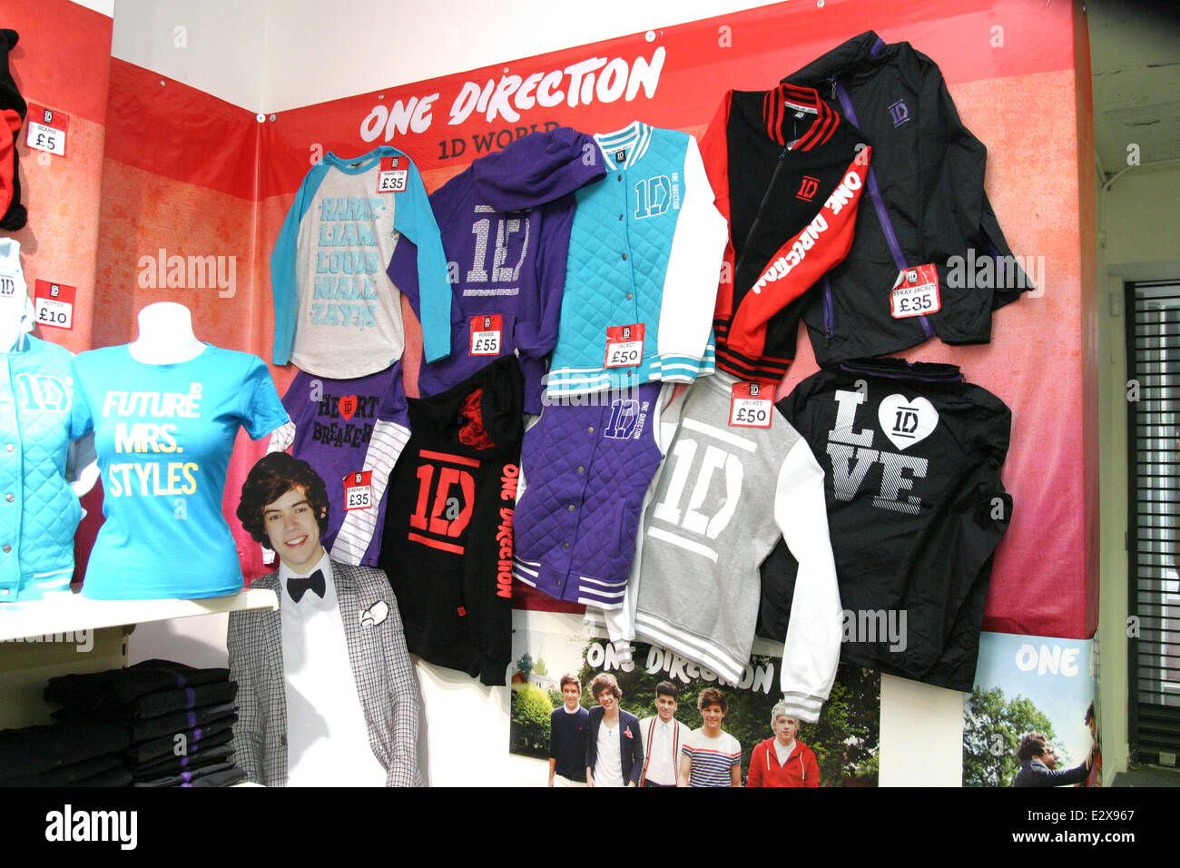 A variety of memorabilia available at the new One Direction pop-up ...
