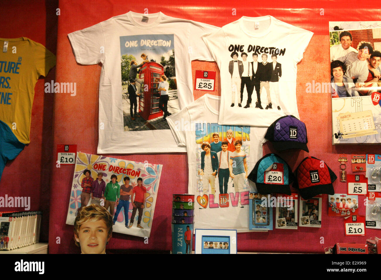 A variety of memorabilia available at the new One Direction pop-up ...