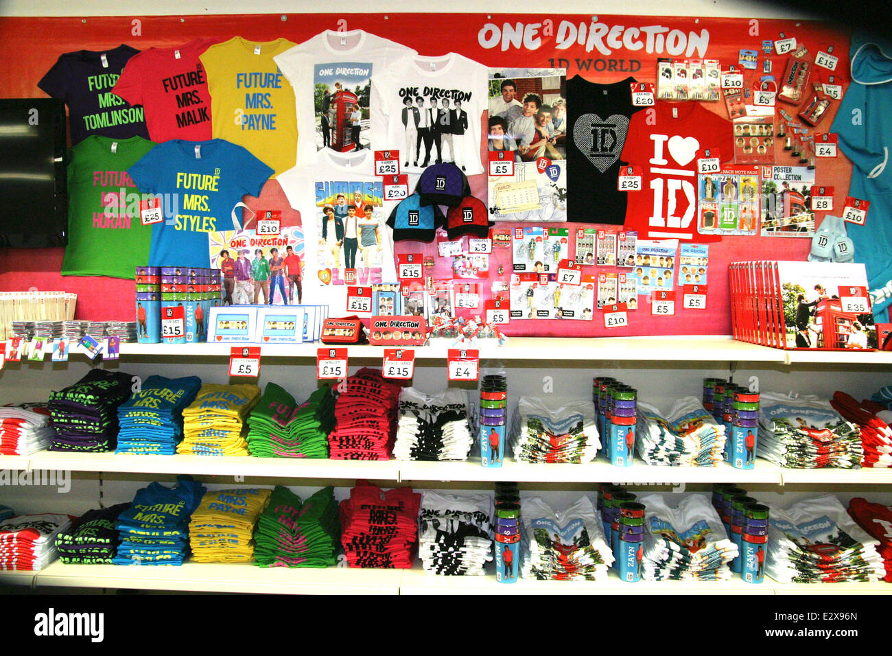 A variety of memorabilia available at the new One Direction pop-up ...