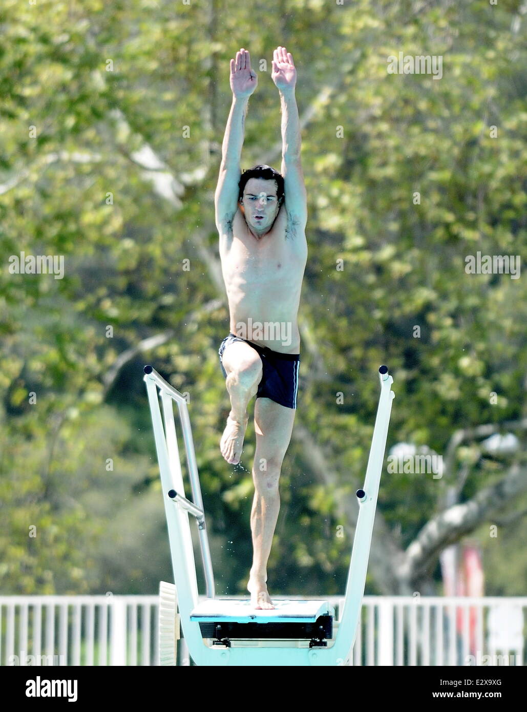 Celebrities practice their diving skills for TV Show 'Splash' at the ...