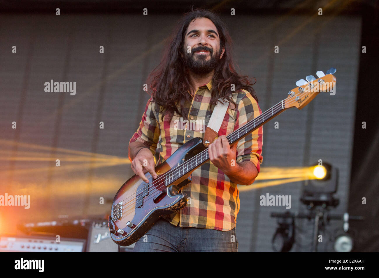 Dover, Delaware, USA. 20th June, 2014. Bassist PAYAM DOOSTZADEH of the ...