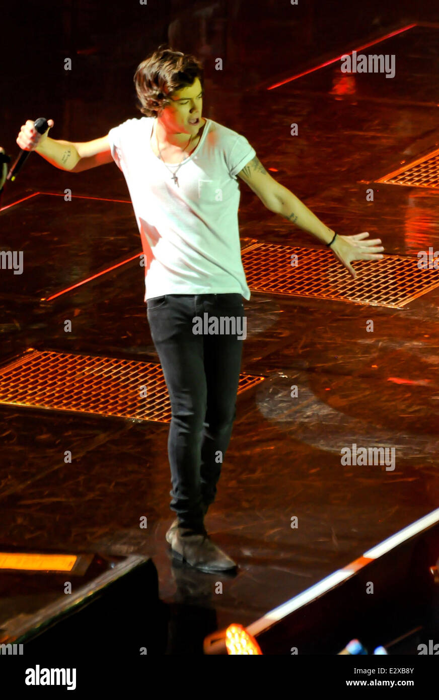 One Direction performing in concert at the LG Arena Featuring: One ...